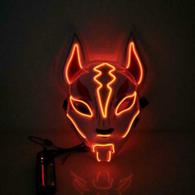 Buy Halloween LED Lighting Mask Scary Glowing Fox Rave Purge Festival ...