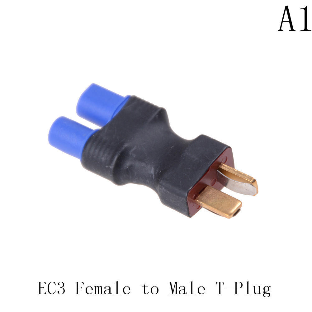 Deans Style EC2 Female to Male T-Plug Adapter No Wires Connector ...