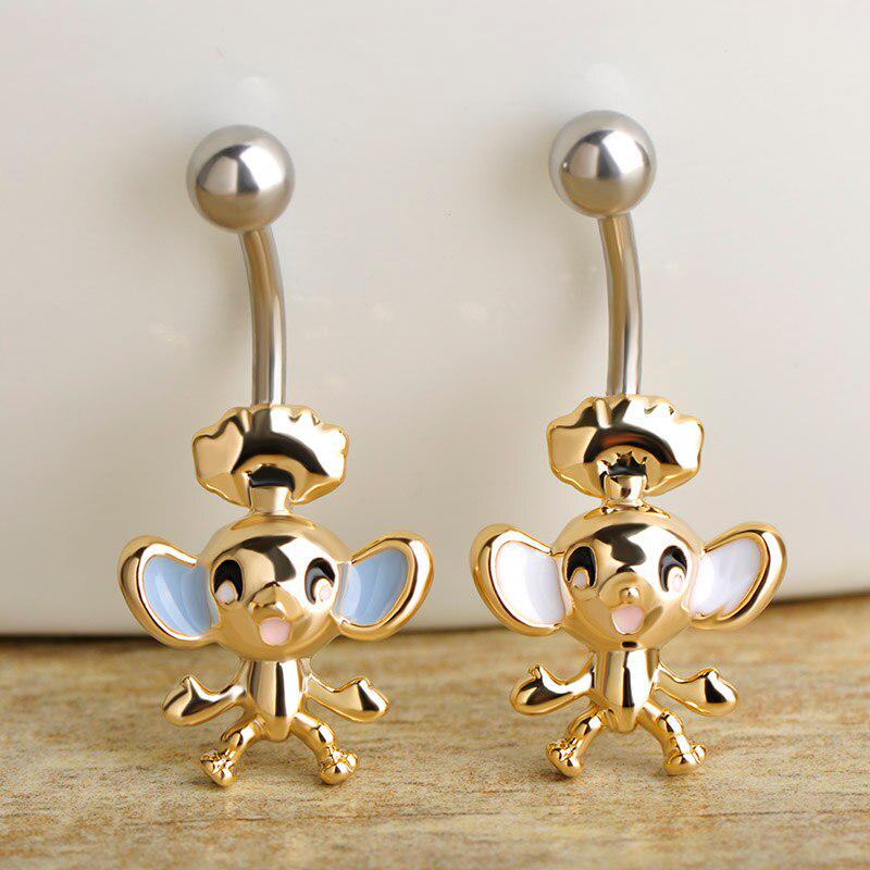 Buy Funmor Big Ears Monkey Belly Button Rings For Women Girls Animal ...