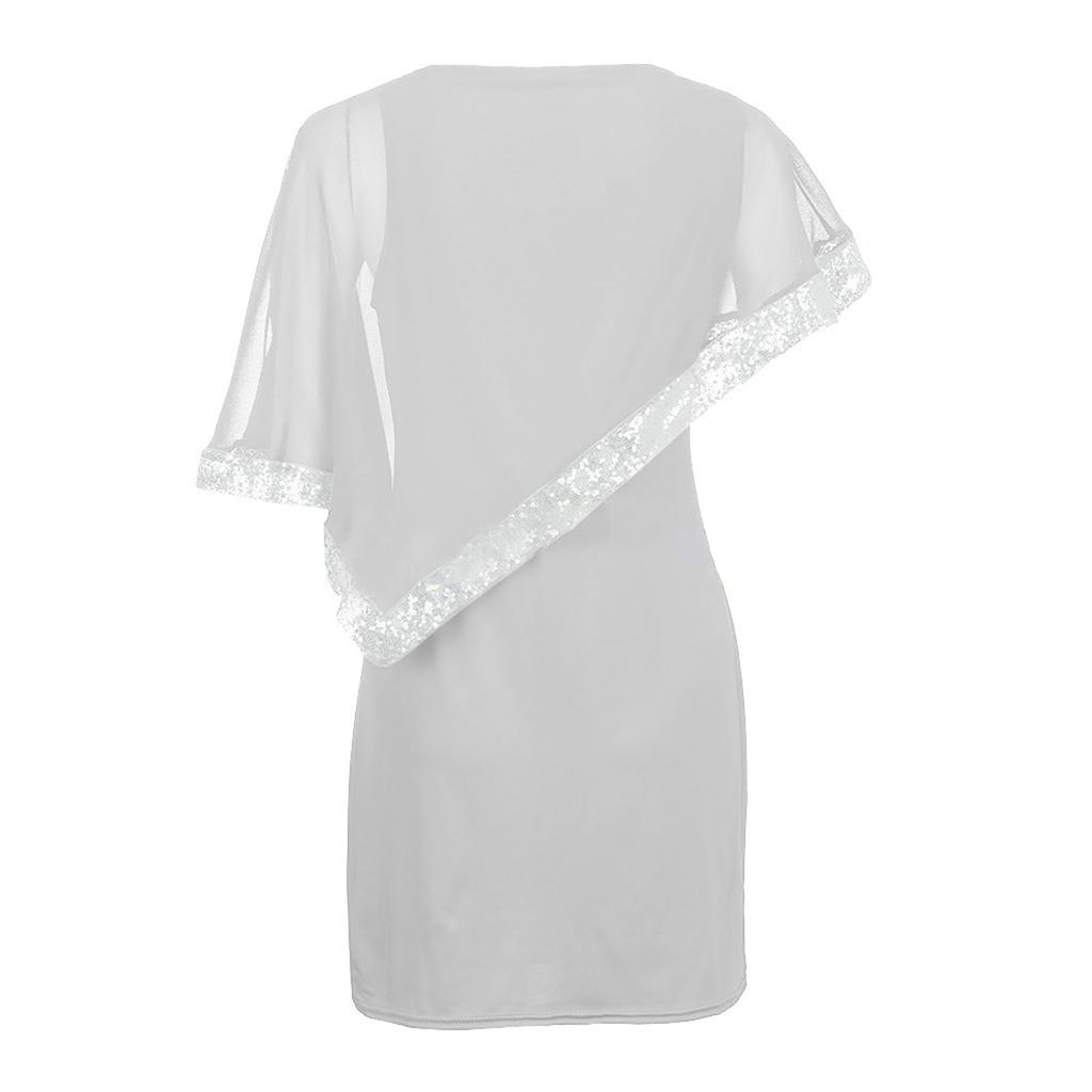 Buy Women Plus Size Cold Shoulder Overlay Asymmetric Chiffon Strapless