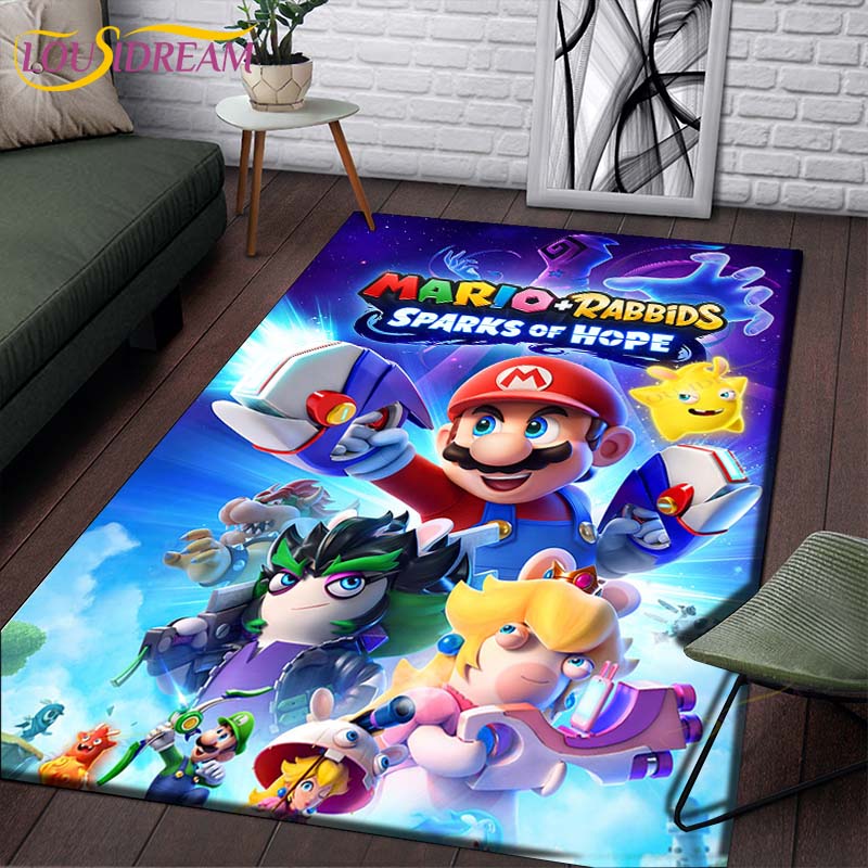 Cartoon Mario Bros Carpets Kids Crawling Carpets Living Room Tea Table ...