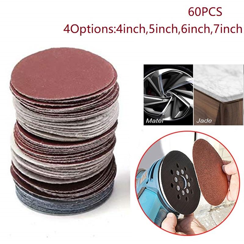 Buy 60pcs Flocking Sandpaper Disc 320-1500Grit Wood Metal Sanding ...