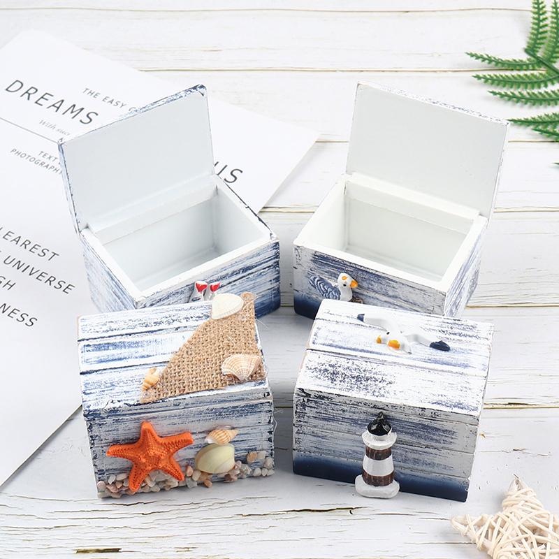 Buy Mediterranean Style Storage Box Classic Desktop Wooden Postcard ...