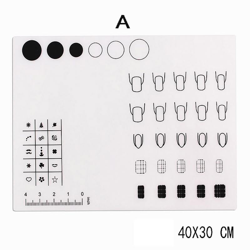 Buy Silicone Acrylic Nail Practice Sheet Training Mat Salon Manicure ...
