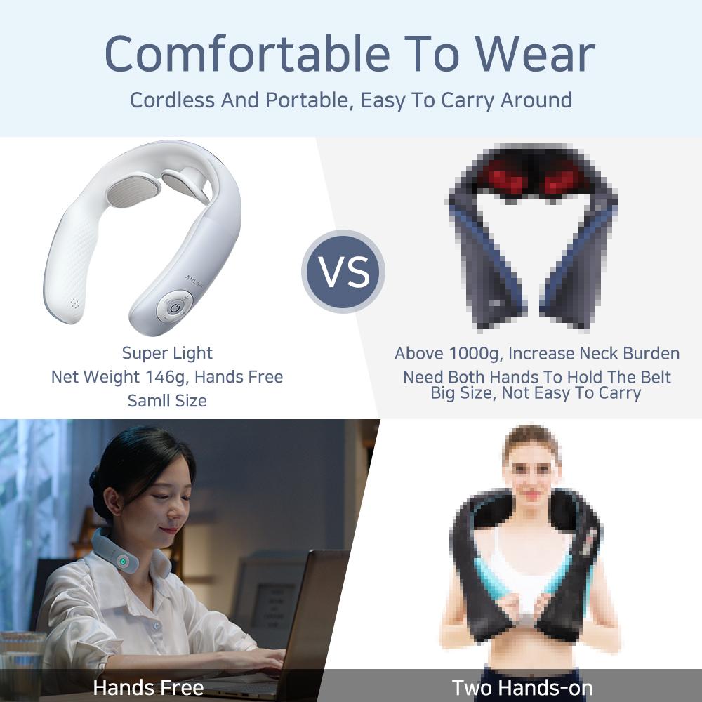 Buy ANLAN Smart Neck Massager Shoulder Massage Electric Pulse Cervical ...