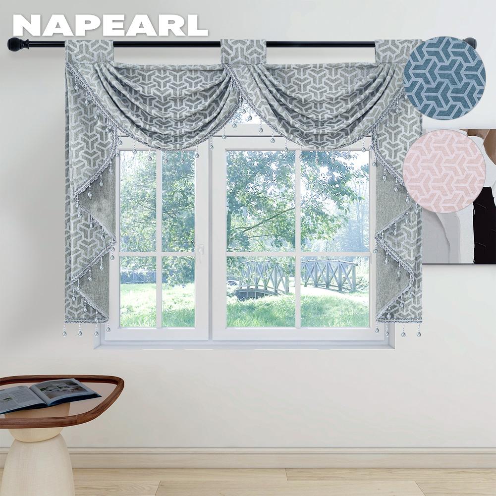 Buy 1PC NAPEARL Nordic Luxury Style Waterfall Valance Diamond Pattern ...