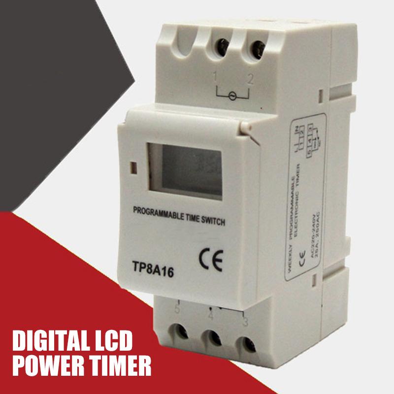 Pdtoweb New Digital LCD Power Programmable DIN Rail Timer Time Switch ...