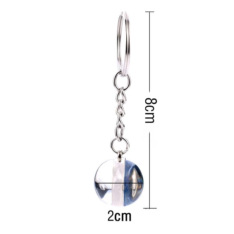 Buy Glow in the Dark Galaxy System Keychain Double Sided Glass Dome ...