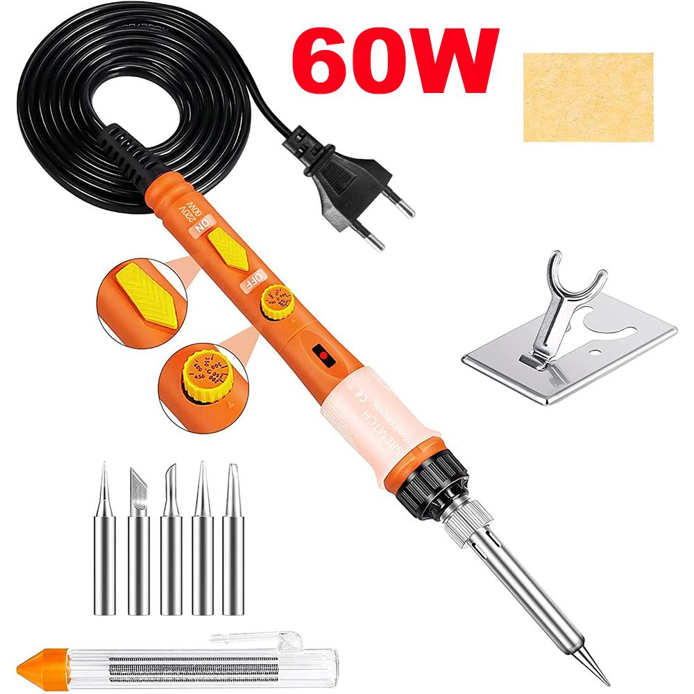 Buy 60W Electric Soldering Iron Gun Stand Tool Kit Solder Wire Welding ...