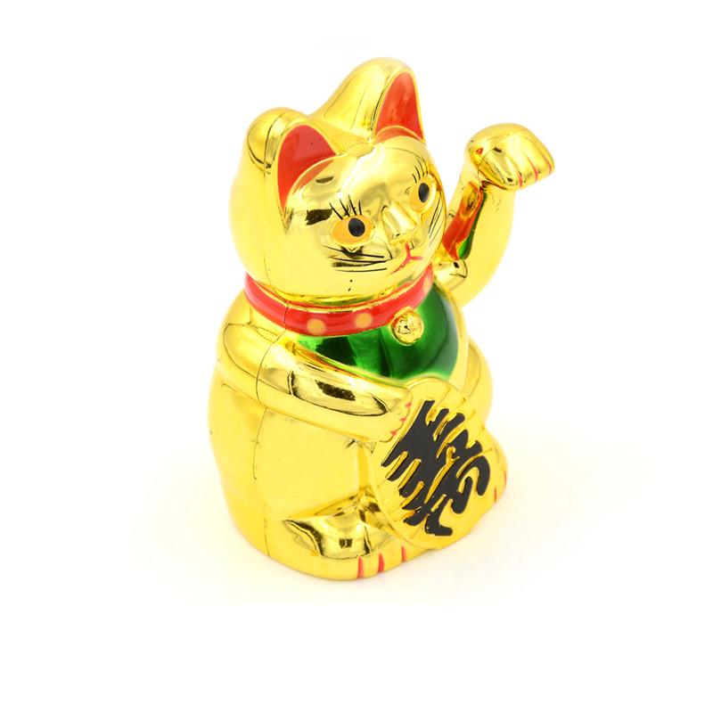 Buy Feng Shui Chinese Lucky Waving Gold Cat Figure Moving Arm In ...