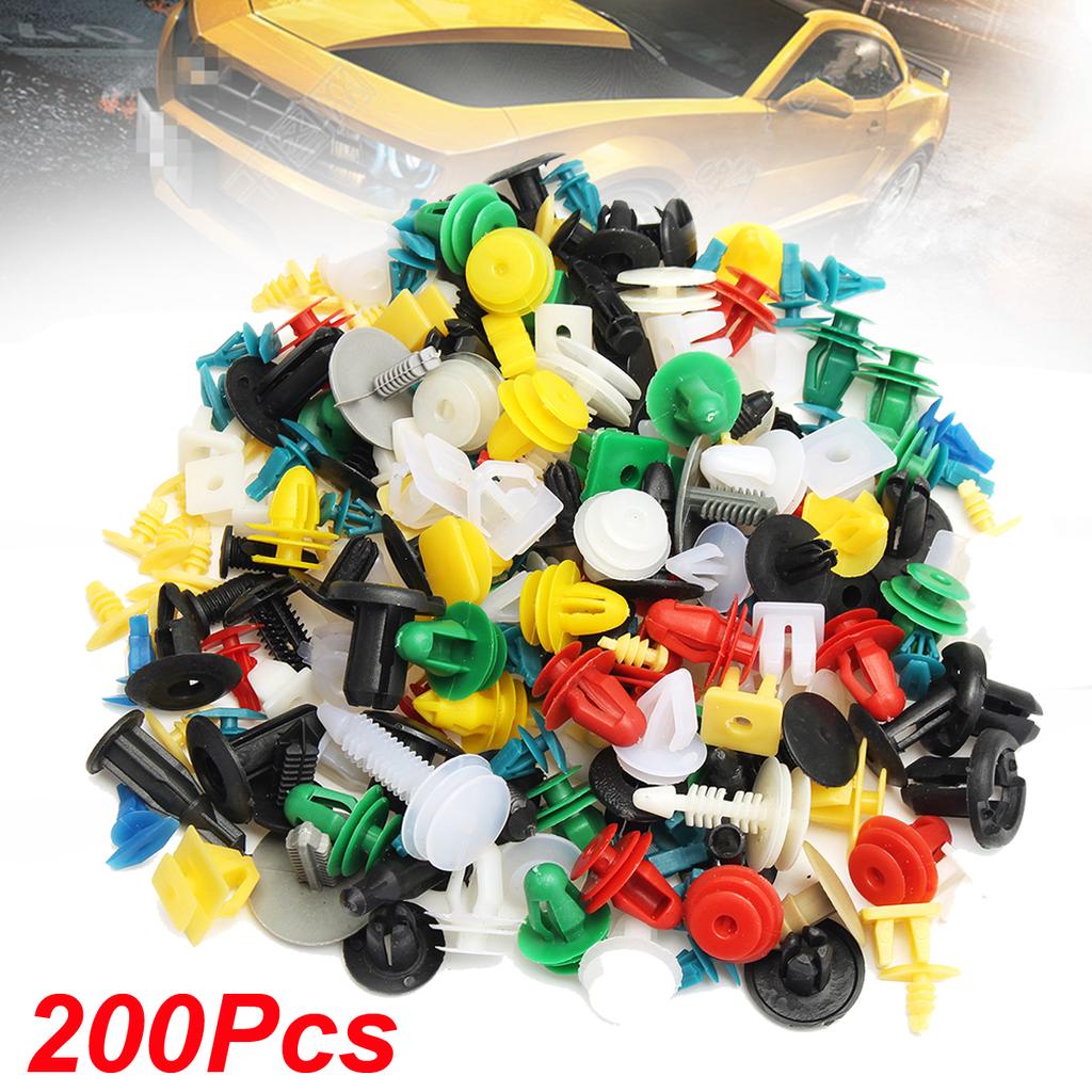 Buy 200Pcs Car Clips Push Pin Mixed Door Trim Panel Clip Fastener ...