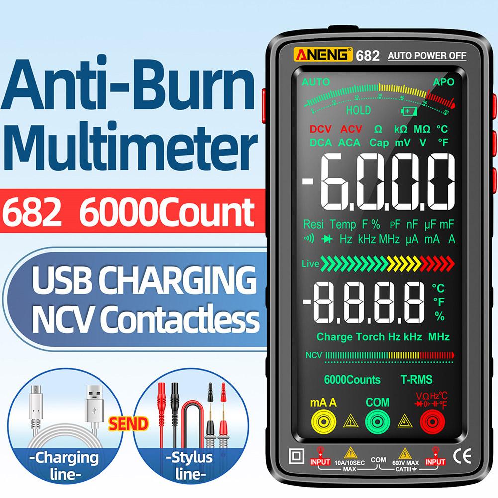 Cheap ANENG 682 Smart Multimeter Big Color Screen Ammeter Rechargeable ...