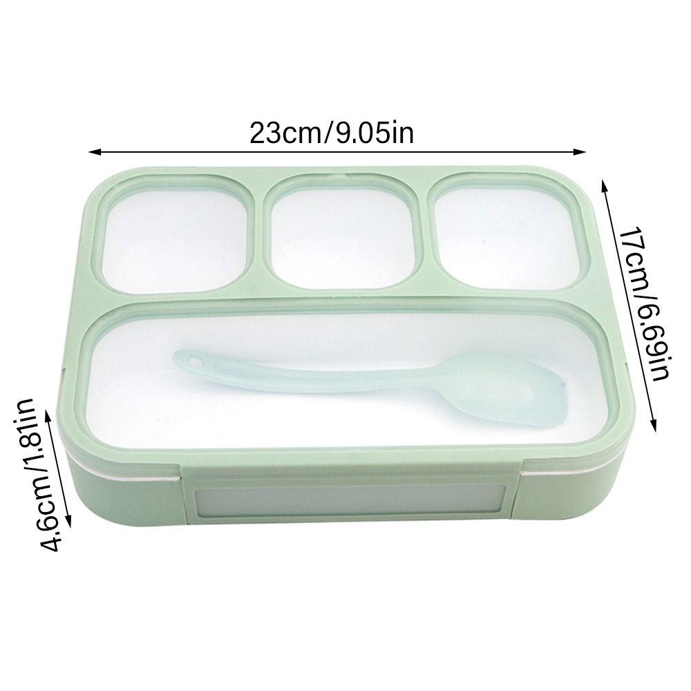 Buy With Spoon Rectangle Grid for Students Office Workers Lunch Box for ...