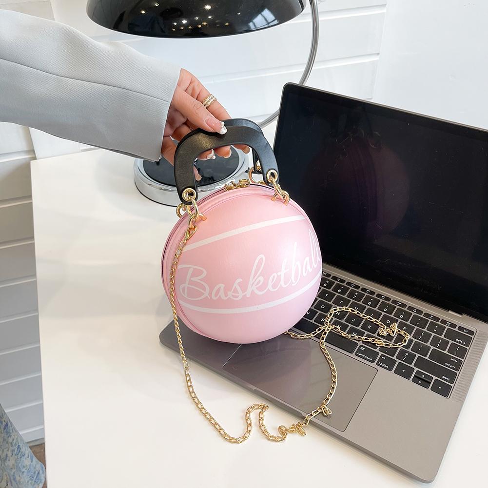 Buy Women Shoulder Bags Basketball Chain Ball Purse Crossbody Handbag ...