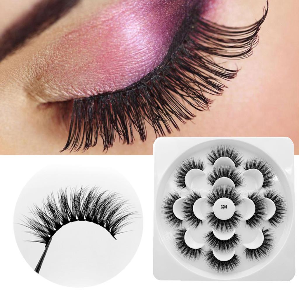 Buy Luxury 7Paire 3D False Lashes Fluffy Strip Eyelashes Long Natural ...
