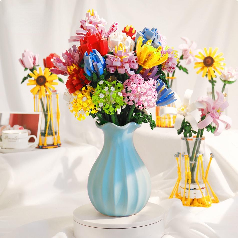 Buy Building Block Bouquet Blue Enchantress Small Particles Compatible ...