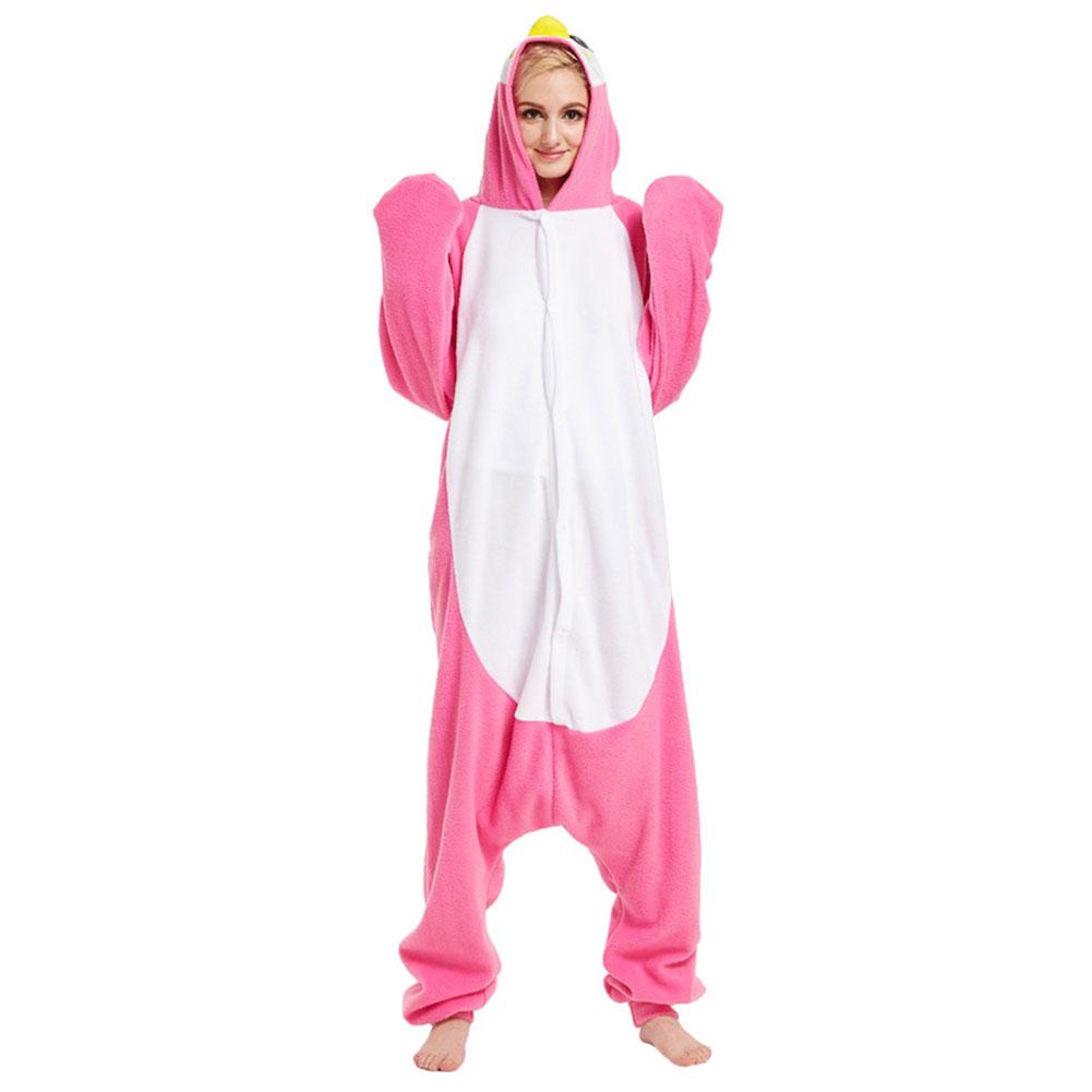 Autumn Winter Animal Cartoon Conjoined Pajamas Fleece Couple Home ...