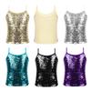 Buy Kids Girls Sequin Spaghetti Strap Crop Camisole Tank Top Dancing ...