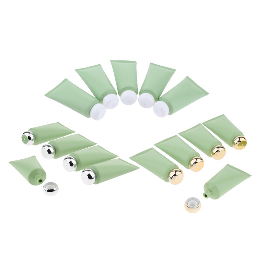 Buy 5 Pieces Empty Tube Bottles for Cream Lotion Facial Cleanser Green ...