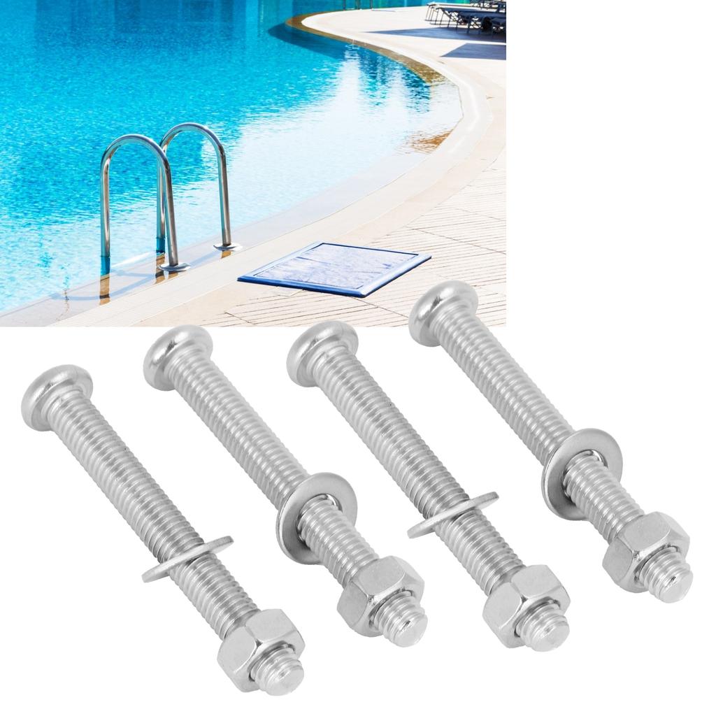4 Sets Swimming Pool Step Fastener Bolts Nut Underwater Ladder ...