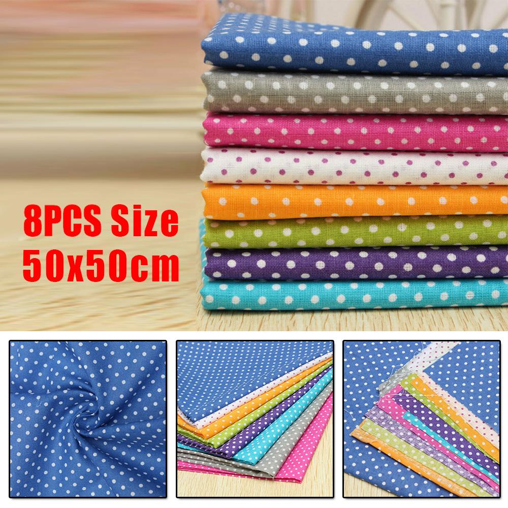Buy 8PCS Cotton Small Polka Dot Spot Dotty Craft Dressmaking Fabric ...