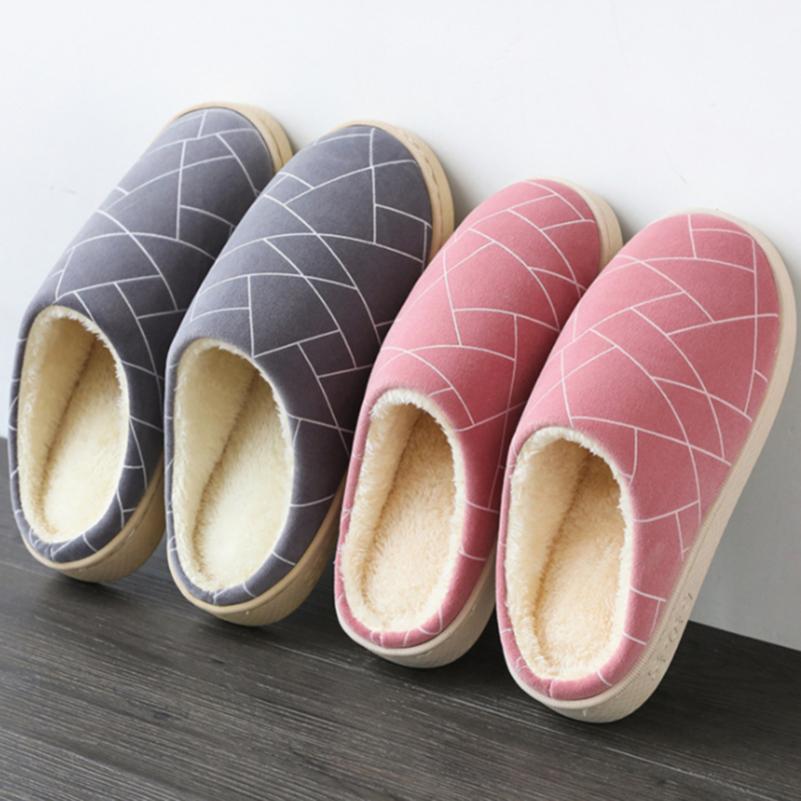 Buy Winter Thicken Plush Slide Slippers Autumn Plus Size Cotton Soft ...
