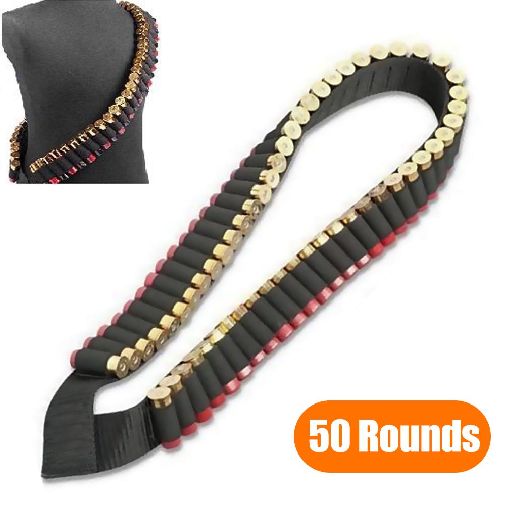 50 Rounds Shotgun Shell Holder Bandolier Belt 12/20GA Tactical Hunting ...
