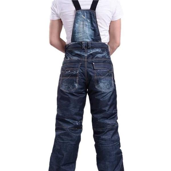 Buy Men's Waterproof Warm Snowboard Trousers Ski Pants Denim Loose ...