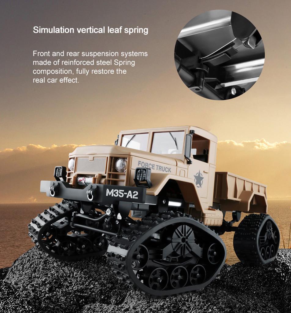 Buy RC Military Truck Army 1:16 4WD Tracked Wheels Crawler Off-Road Car ...