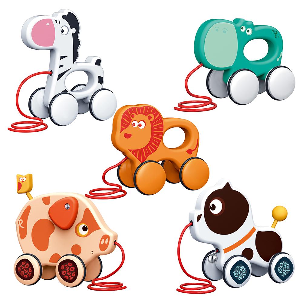 Buy Toddler Kids Baby Toys Early Education Animal Pull Rope Drag Car ...