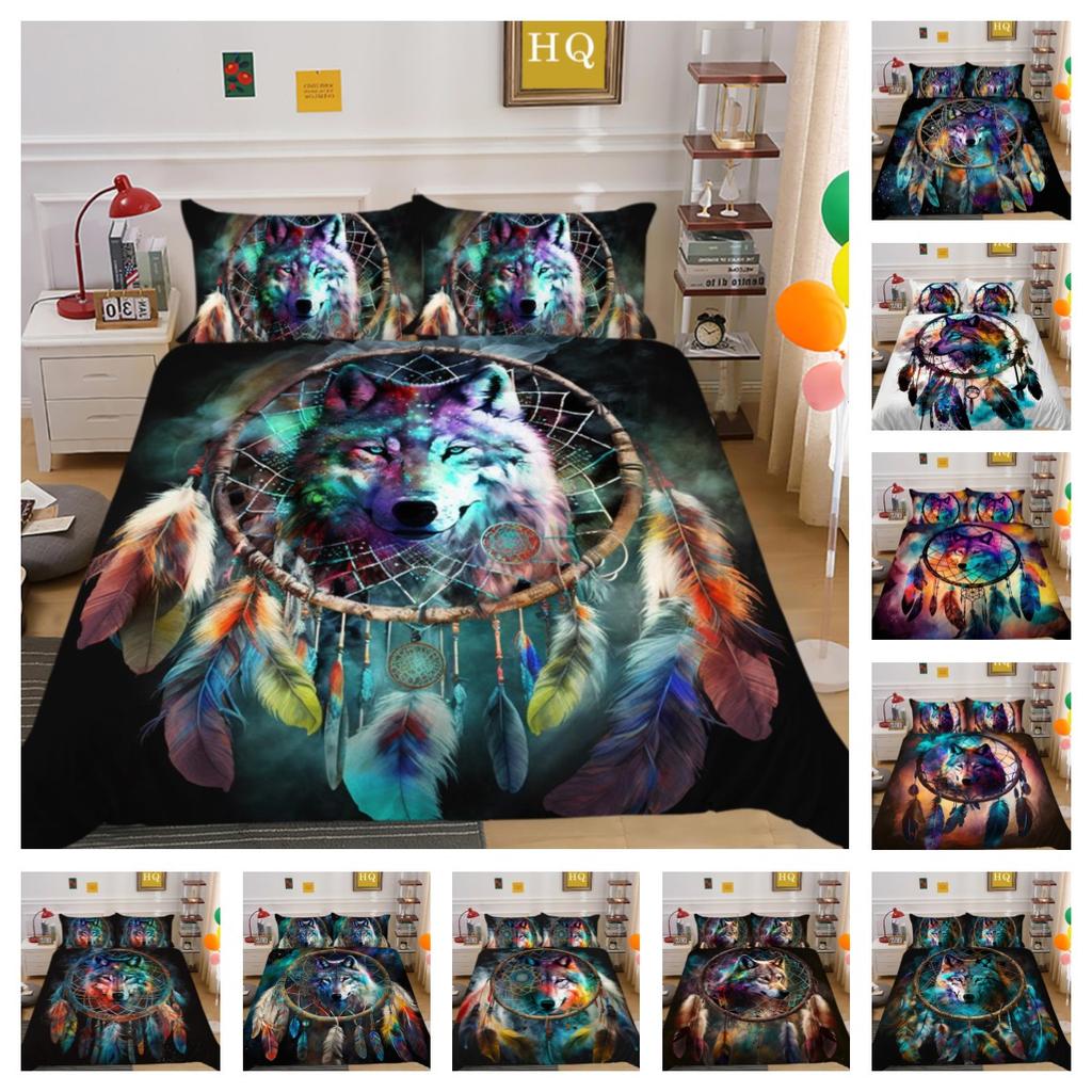 Satın alın Dream Catcher Printing Bedding Cover Suit Wolf Style Duvet ...