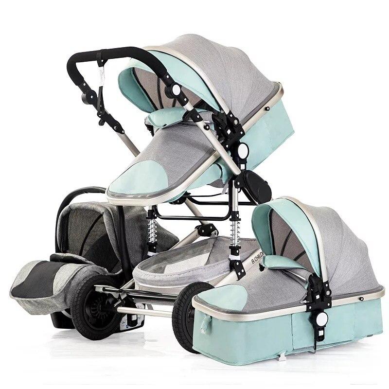 Cheap 3 In 1 Baby Stroller Luxury High Landscape Baby Pram Portable ...