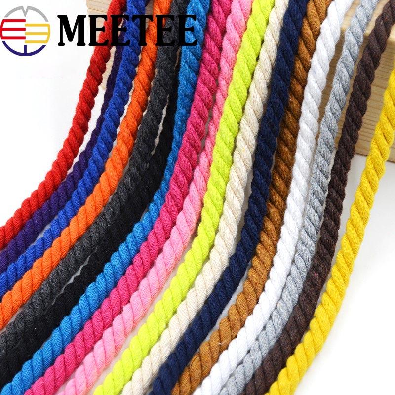 Buy 100% Cotton 5Meters 3 Shares Twisted Cords 8mm DIY Craft Decoration ...