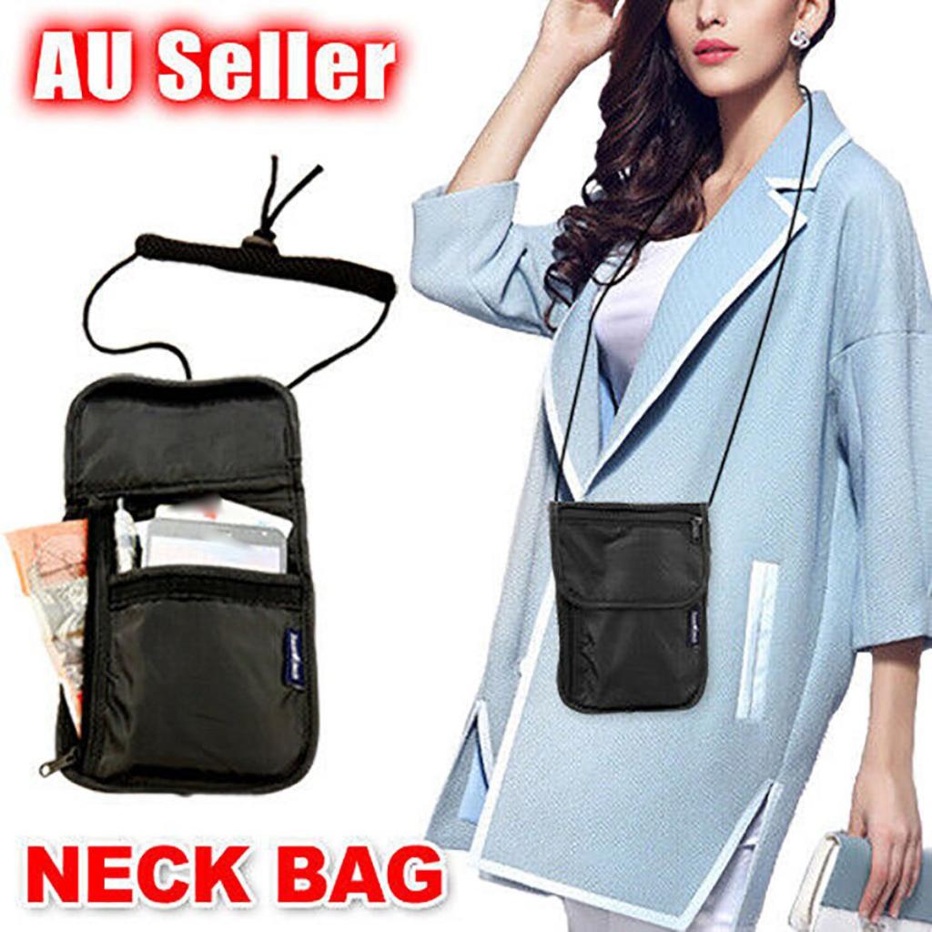 Travel Secure Neck Pouch Passport Card Ticket Money Secret Wallet ...