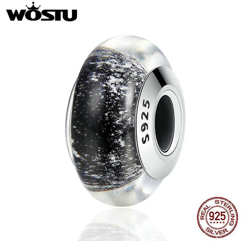 Buy WOSTU Hot Sale Black Bubble Murano Glass Beads Fit Original WST Charm Bracelet at affordable ...
