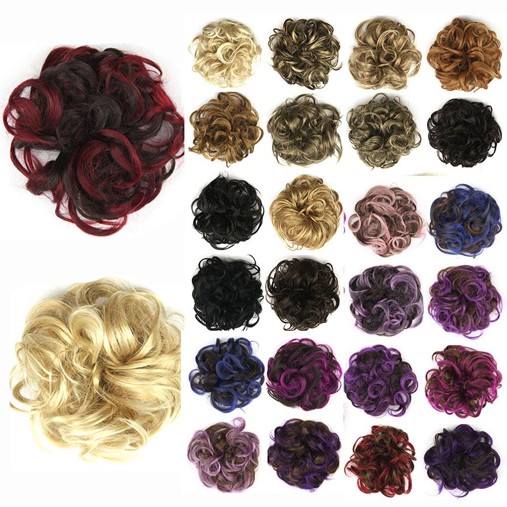 Women DIY Elastic Wig Hair Ring Curly Scrunchie Ponytail Hairpiece Hair ...