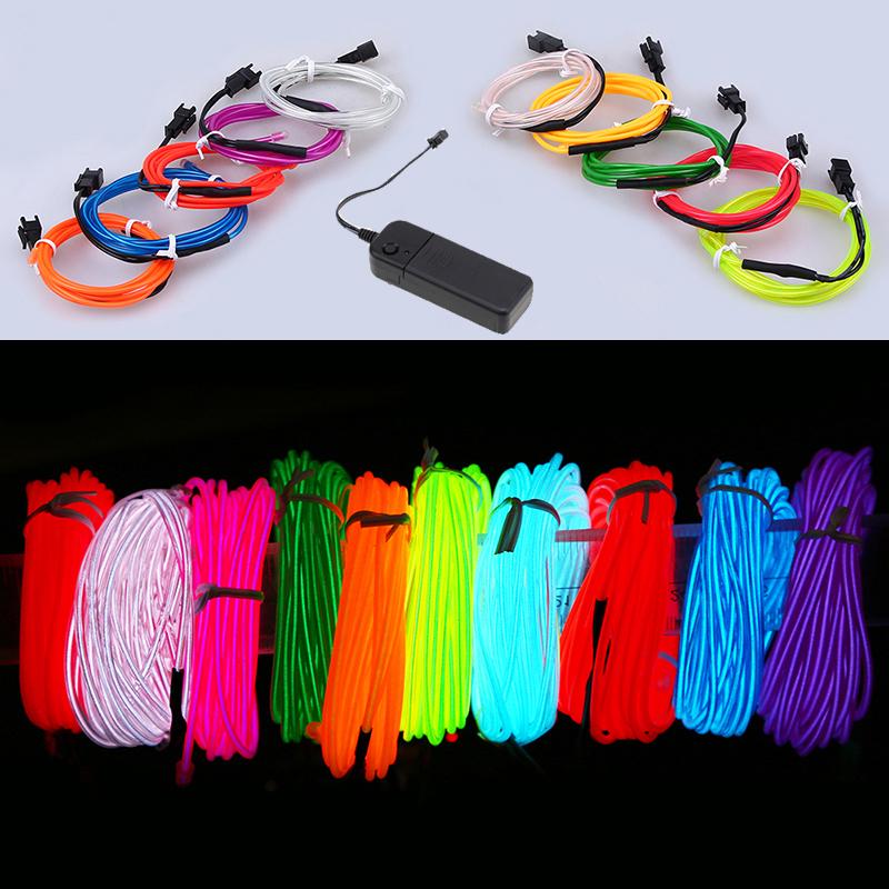 Buy 1/2/3/4/5M Battery Operated Luminescent Neon LED Lights Glow EL ...