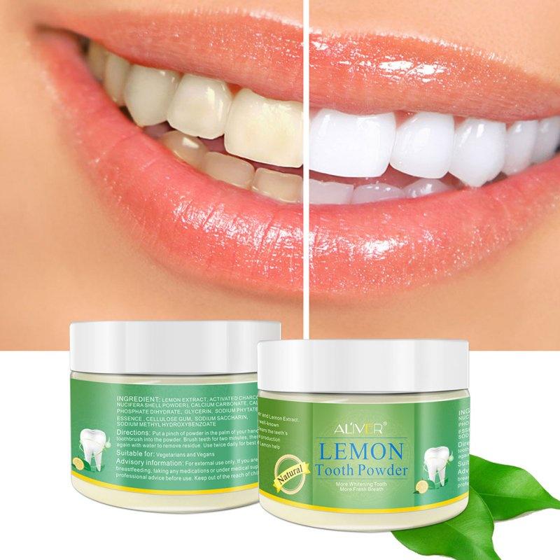 Buy Lemon Active Carbon Tooth Powder Clean Teeth Care Natural Flavored ...