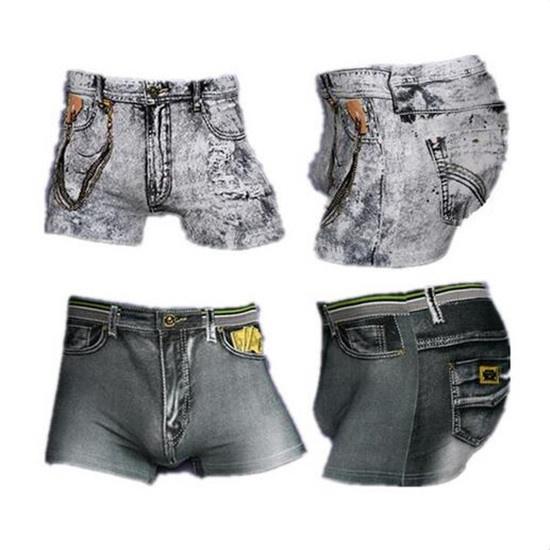 Buy 1x Men Printing Cotton Shorts Hot Boxer Briefs Underwear Printing ...