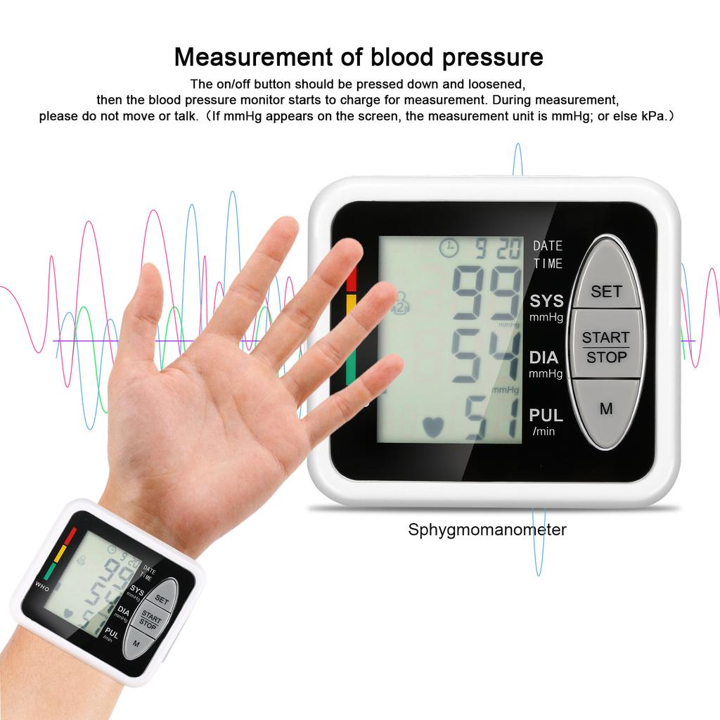 Buy Wrist Electronic Sphygmomanometer Intelligent Electronic Blood ...