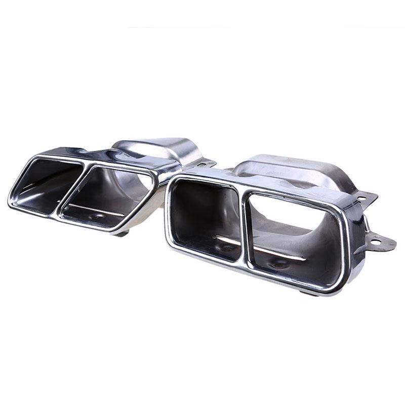 Buy 1Pair Silver Exhaust Pipes Tail Muffler Tips for Mercedes Benz W164 ...
