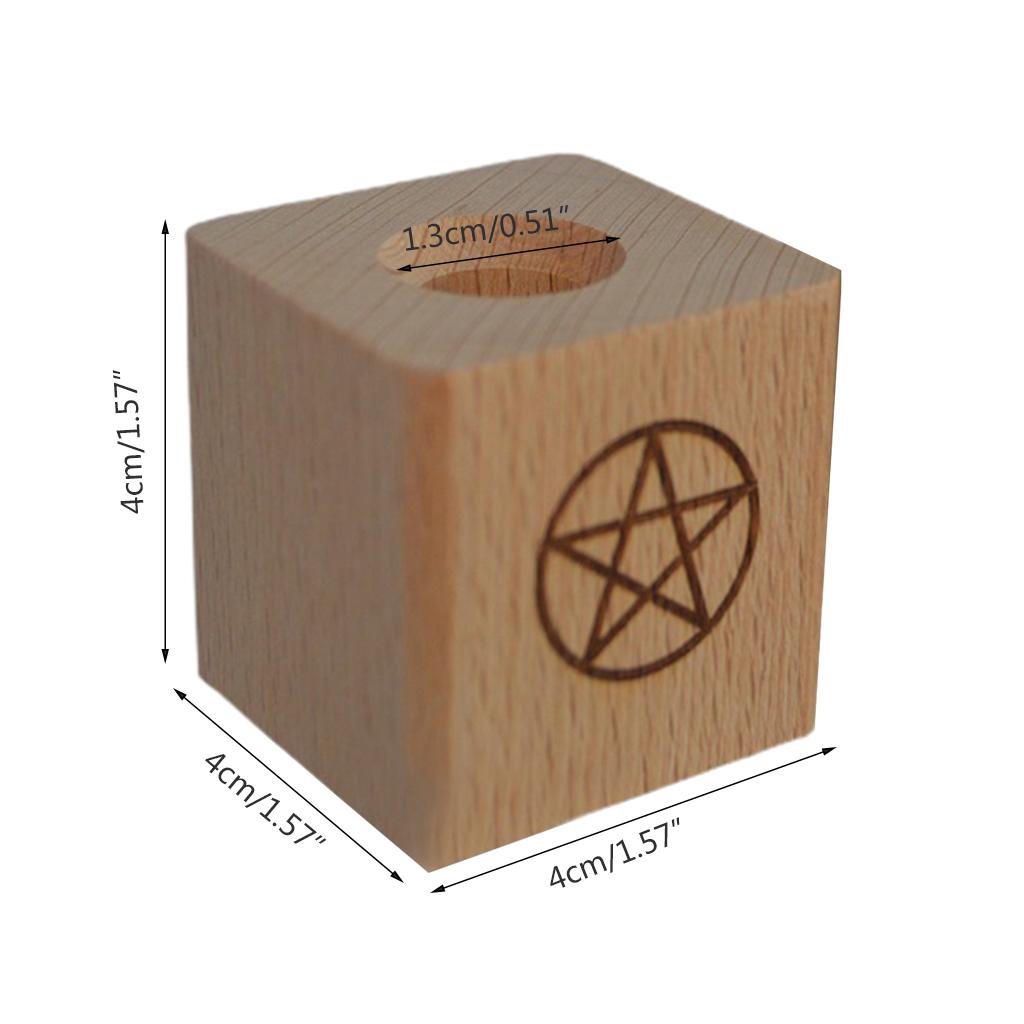 Buy Wood Altar Candle Holders Wooden Candlestick Triple Moon Viking ...