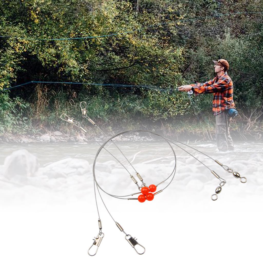 Cheap Fishing Steel Wire Rigs 2 Arms Wire Leader Guff Rigs With Swivels ...