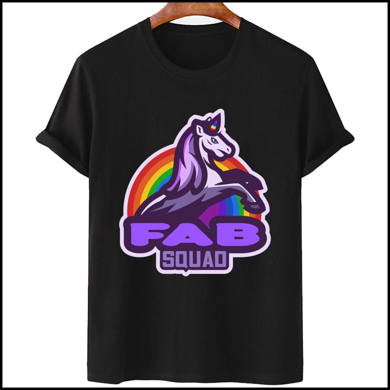 Buy Fab Squad Printed Black Cotton Top Knitted T-Shirt Plus Size Unisex ...