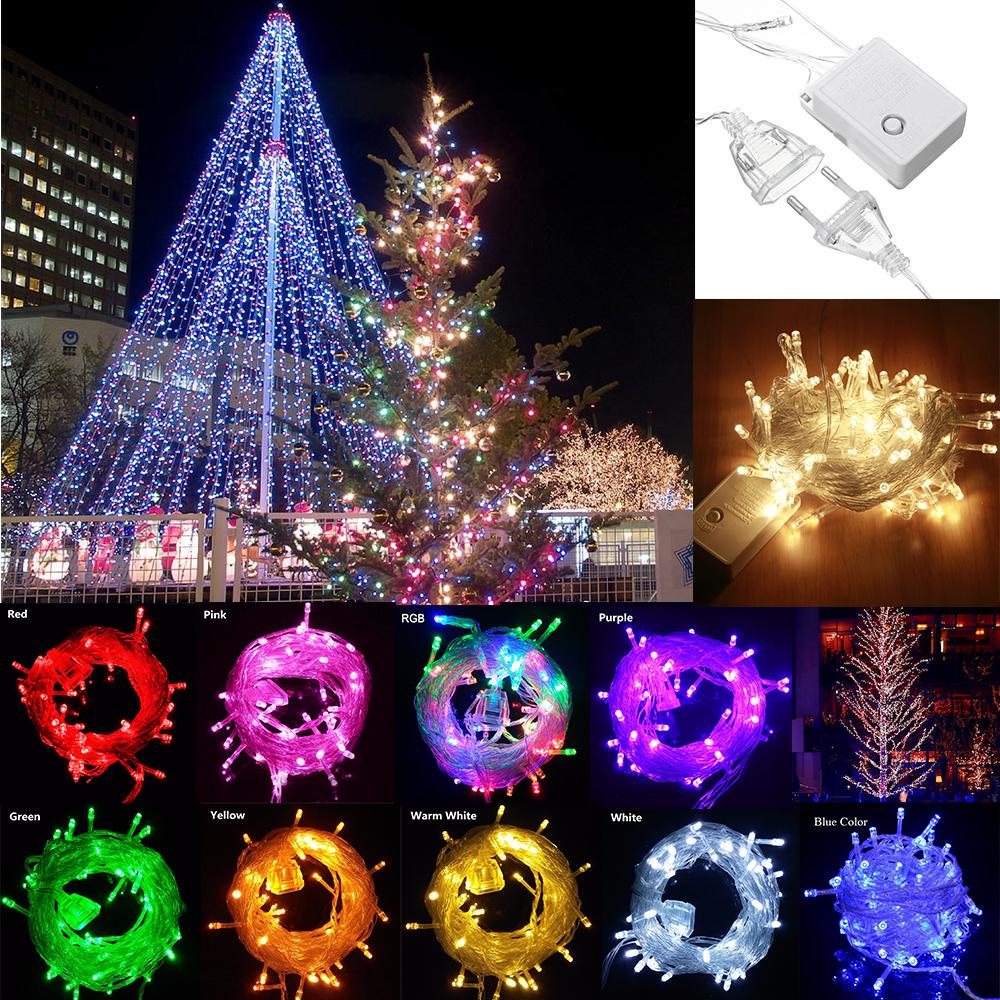 Buy 100 10M Fairy Garland LED Strip String Lights Waterproof Tail Plug ...