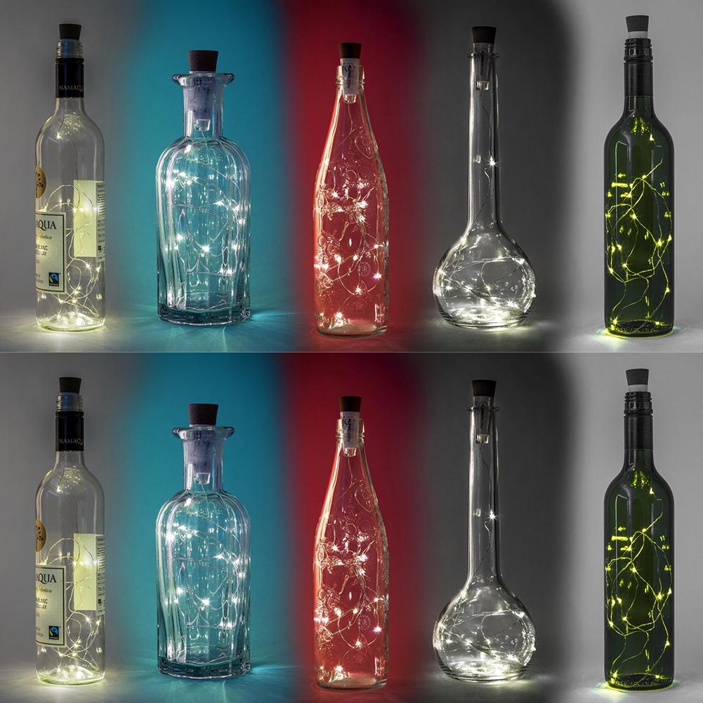 Buy 15 LEDs Rechargeable Copper Wire String Light USB Wine Bottle Lamp ...