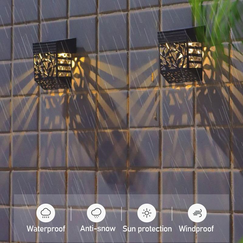 Cheap 1/2/4Pcs Solar LED Wall Lamp IP55 Warm White+RGB Light Path ...