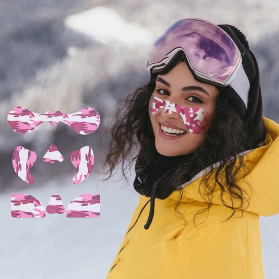 2 Set Universal Cotton Useful Wind Resistant Winter Ski Face Sticker ...