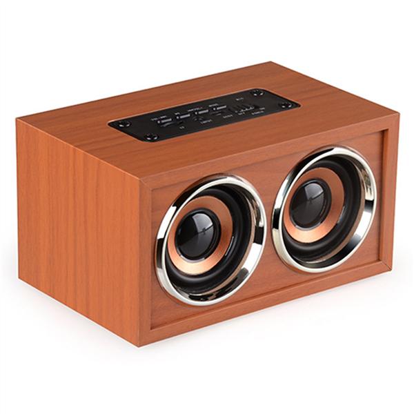 10W Wooden Bluetooth Speaker Wireless Loudspeaker Player Built-in ...