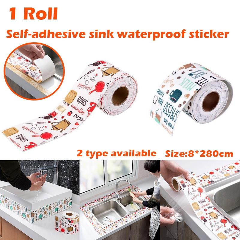 1Pcs Self-adhesive Kitchen Bathroom Sink Sticker Non-woven Water ...